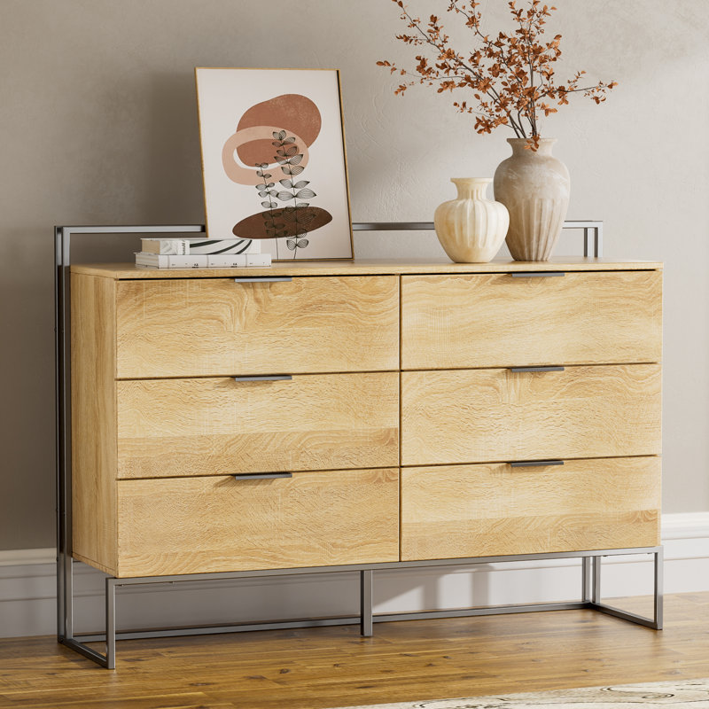 Ebern Designs 47.24"W 6 Drawers Dresser Wooden Dresser Chest | Wayfair